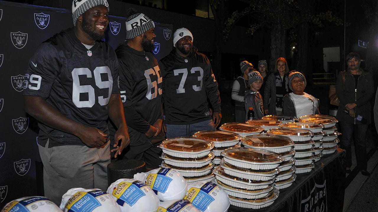 Raiders Offensive Line Turkey Giveaway