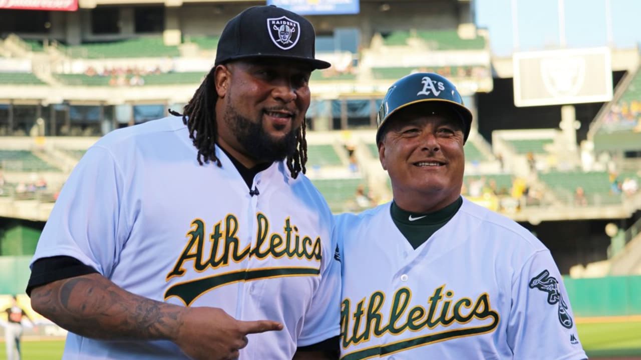 Donald Penn Throws Out First Pitch at A's Game