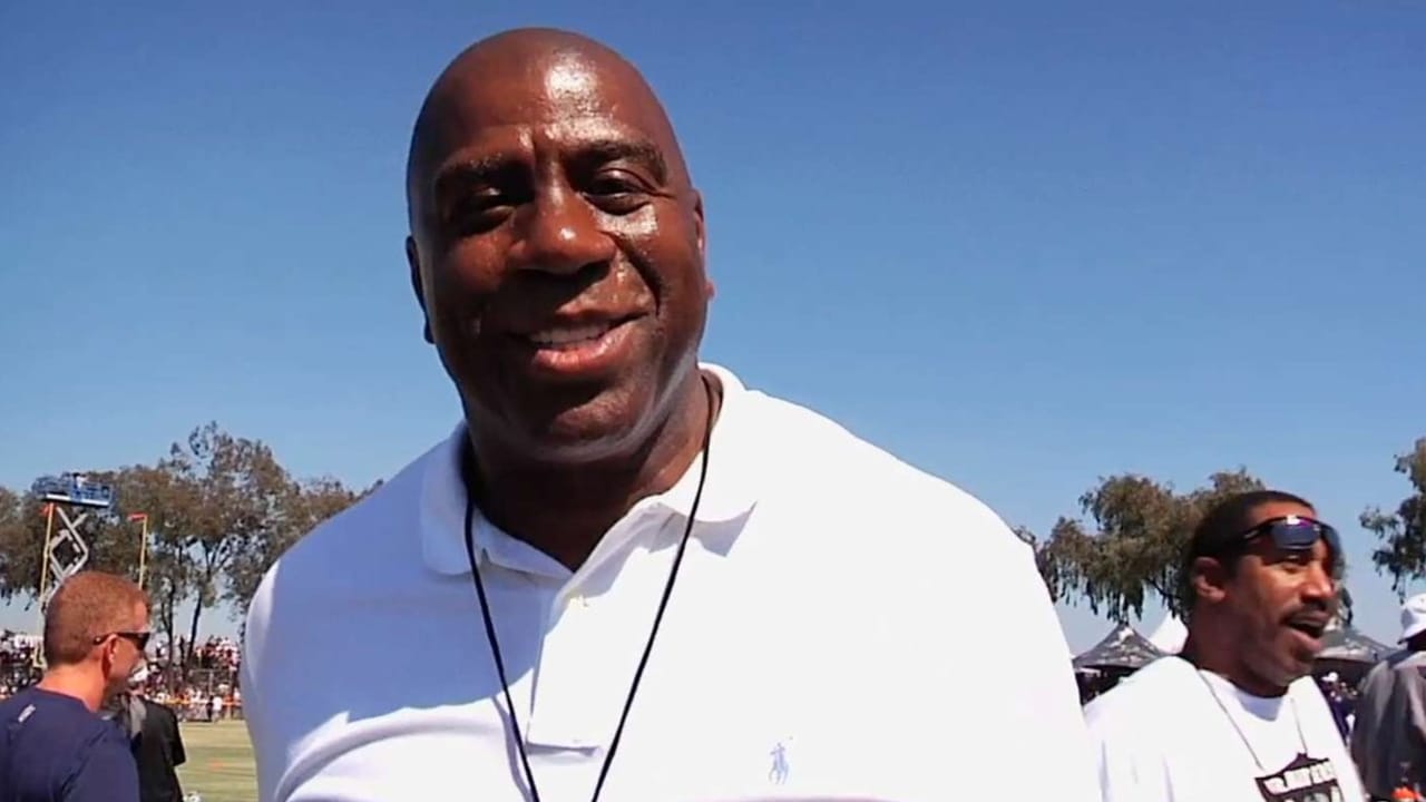 Magic Johnson Visits Practice