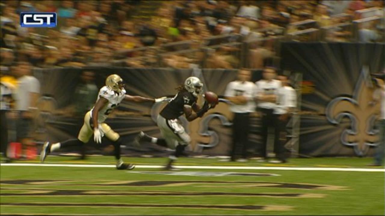 Oakland Raiders wide receiver Denarius Moore 18-yard touchdown reception