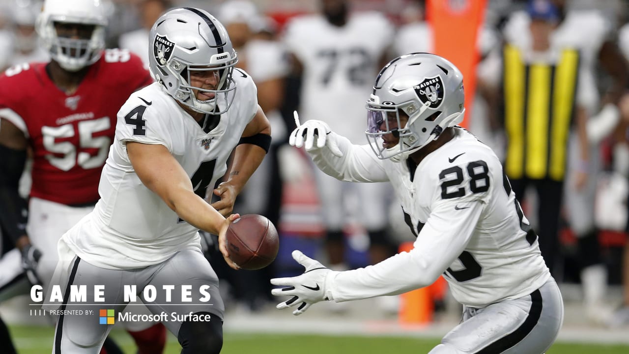 Game Notes: Oakland Raiders 33 Arizona Cardinals 26