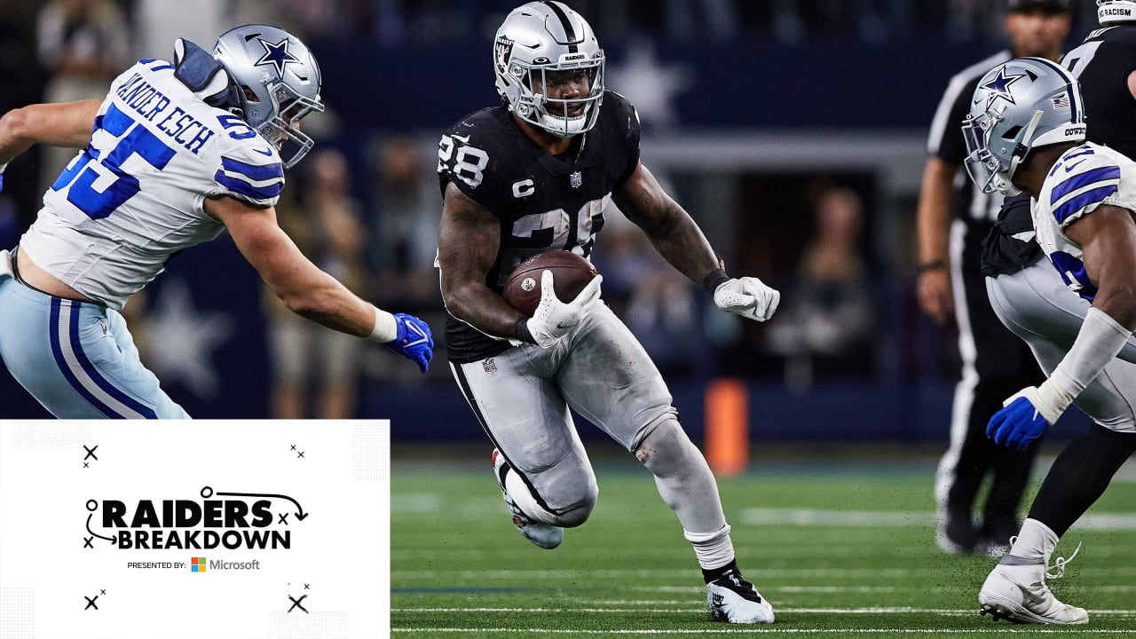 Josh Jacobs showed his ability to get to the second level vs. Dallas ...