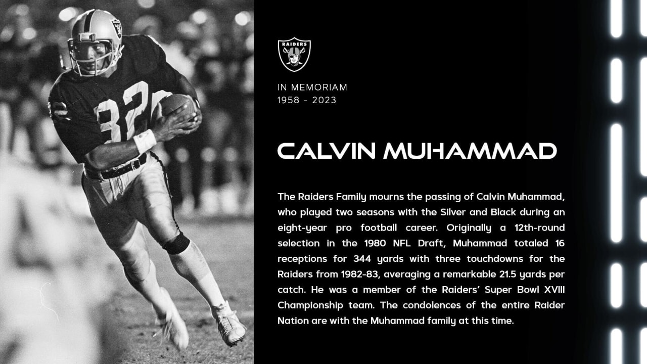 Raiders mourn the passing of Calvin Muhammad
