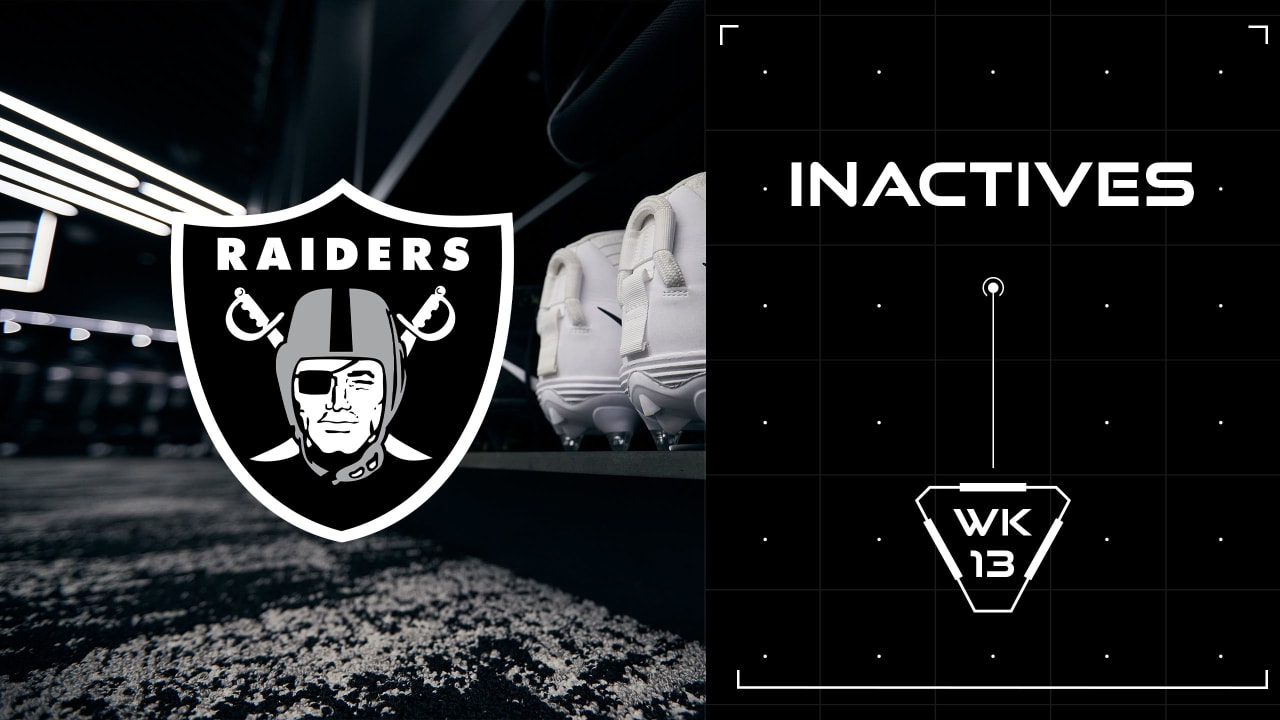 Las Vegas Raiders Week 13 Inactives vs. Los Angeles Chargers
