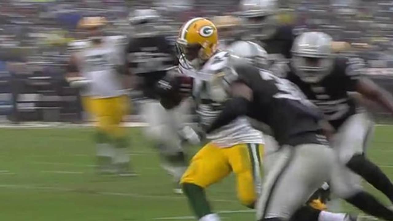 Raiders Benson Mayowa forces Packers fumble