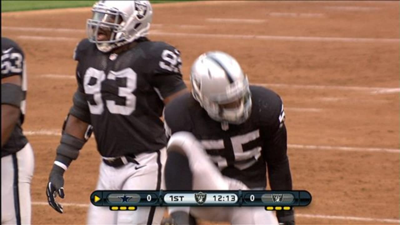 Oakland Raiders linebacker Sio Moore's first sack