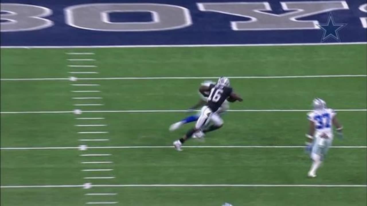 Connor Cook throws over the middle to Johnny Holton for 39 yards