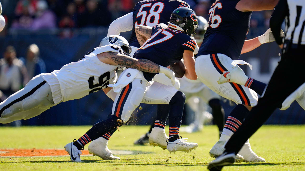 Raiders 2023 Week 7 Highlights vs. Bears | Maxx Crosby sacks Tyson Bagent for a 7-yard loss