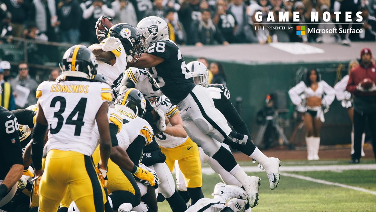 Game Notes: Oakland Raiders 24 Pittsburgh Steelers 21