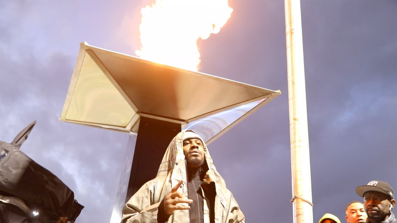 Marshawn Lynch lights the Al Davis Memorial Torch prior to Monday Night ...