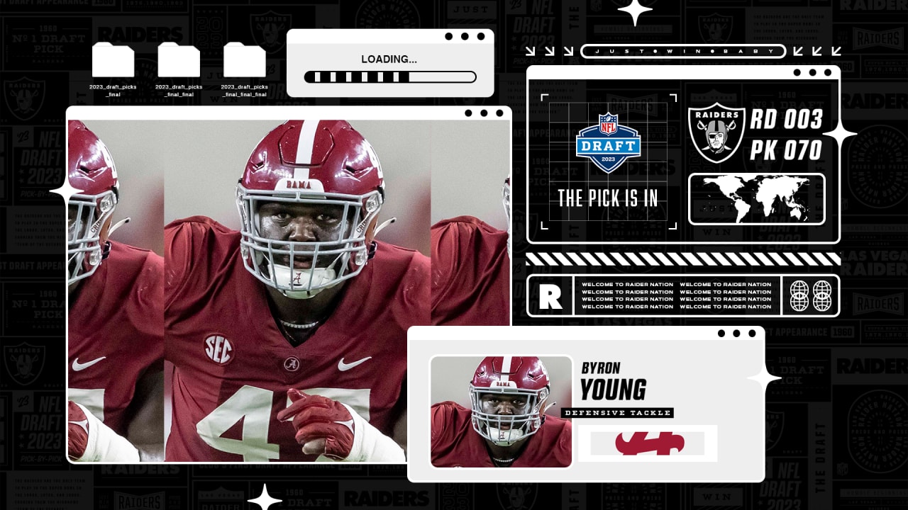 Byron Young, DT from Alabama, selected by Raiders at No. 70