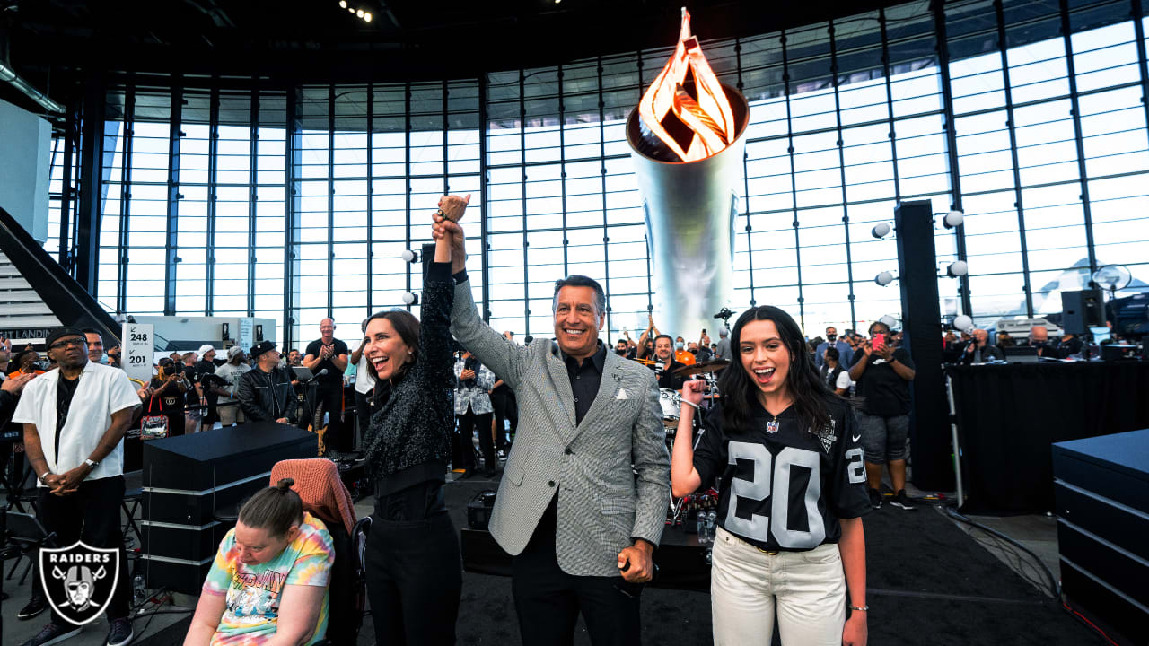 Brian Sandoval lights the Torch in memory of and tribute to Al Davis