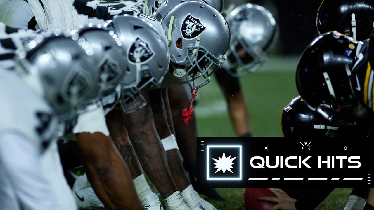 Quick Hits: Raiders forge forward despite frustrating loss to Steelers