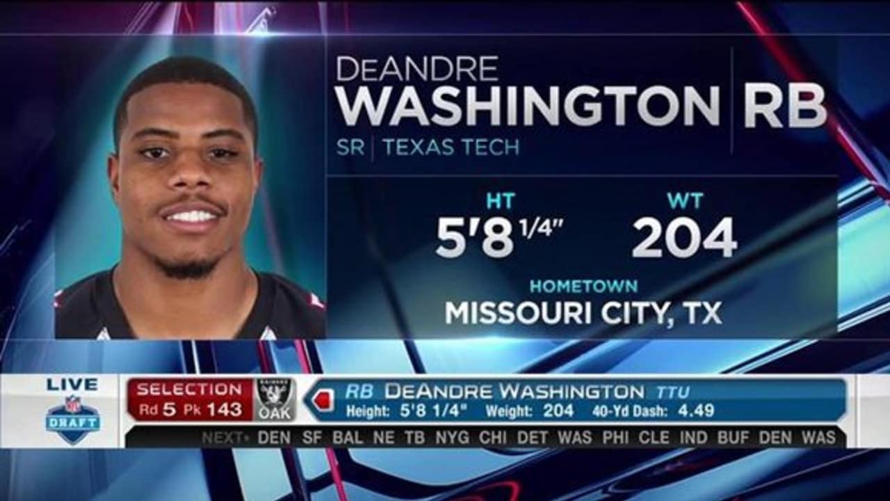 Raiders pick DeAndre Washington No. 143