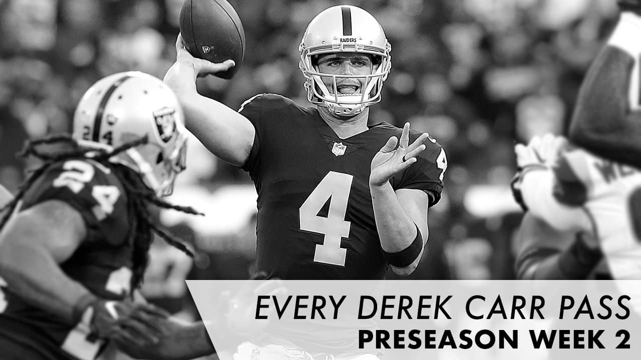Every Derek Carr Throw From Preseason Week 2