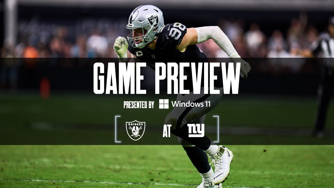 Game Preview: Raiders back on the road for matchup with the New York Giants