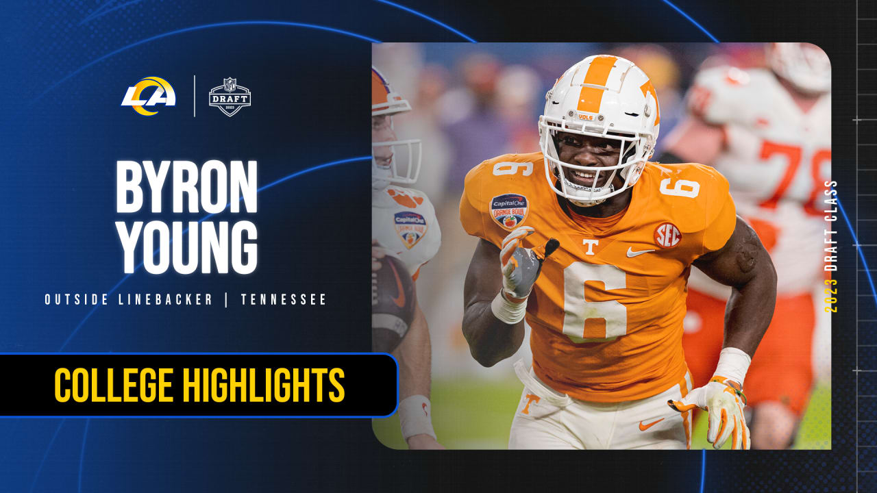 New Los Angeles Rams outside linebacker Byron Young's highlights from Tennessee | 2023 NFL Draft