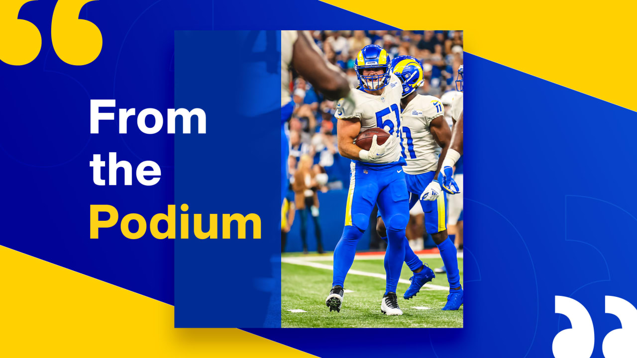 From the Podium: Rams' Sean McVay, Sony Michel, Troy Reeder, Matthew ... From the Podium: Rams' Sean McVay, Sony Michel, Troy Reeder, Matthew ...
