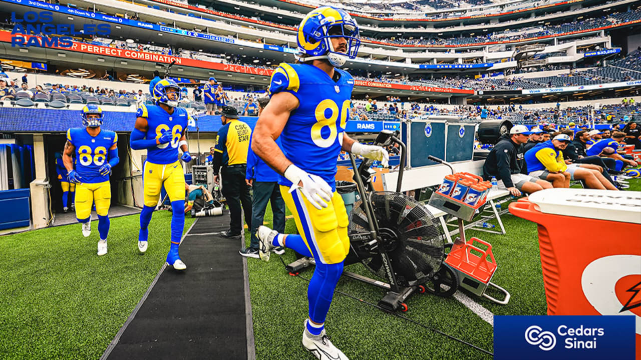 PREGAME PHOTOS: Rams hit the field at SoFi Stadium for pregame warmups ...