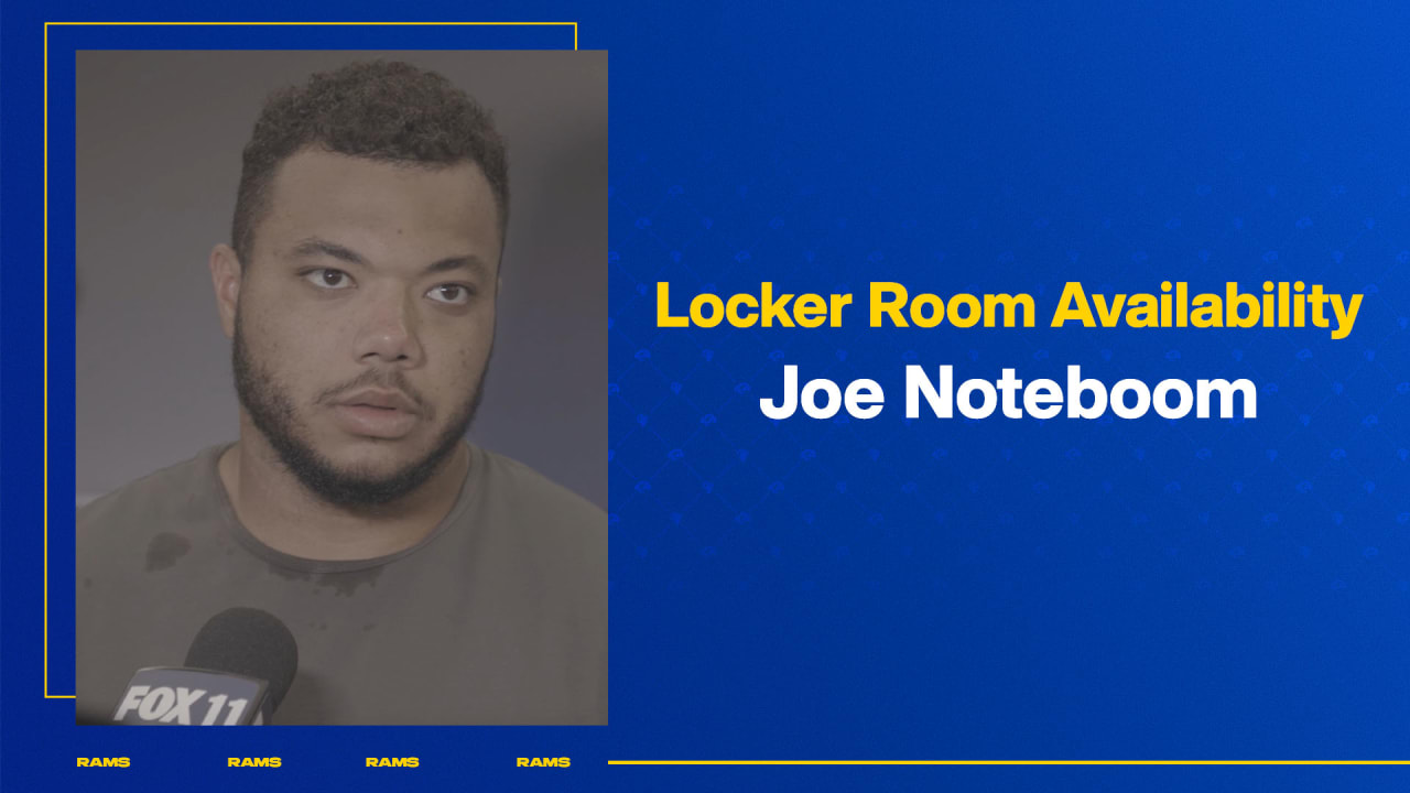 Los Angeles Rams offensive tackle Joe Noteboom reacts to Week 5 loss vs ...