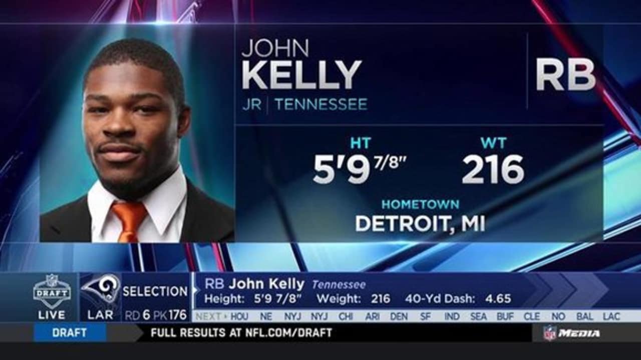 Rams select Tennessee RB John Kelly No. 176 in the 2018 NFL Draft