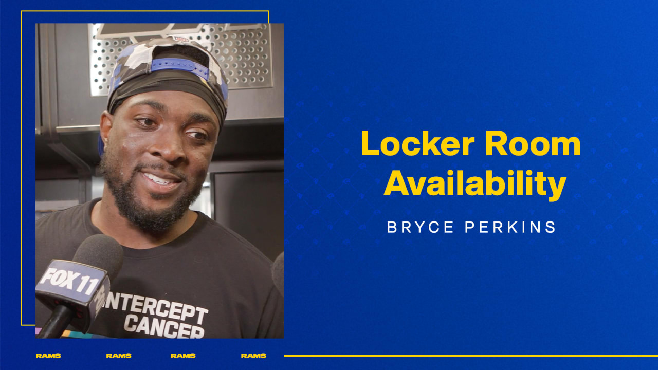 Los Angeles Rams quarterback Bryce Perkins locker room press conference ...