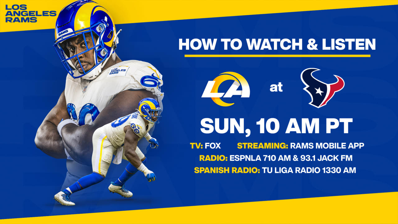 How to watch Rams at Texans on October 31, 2021
