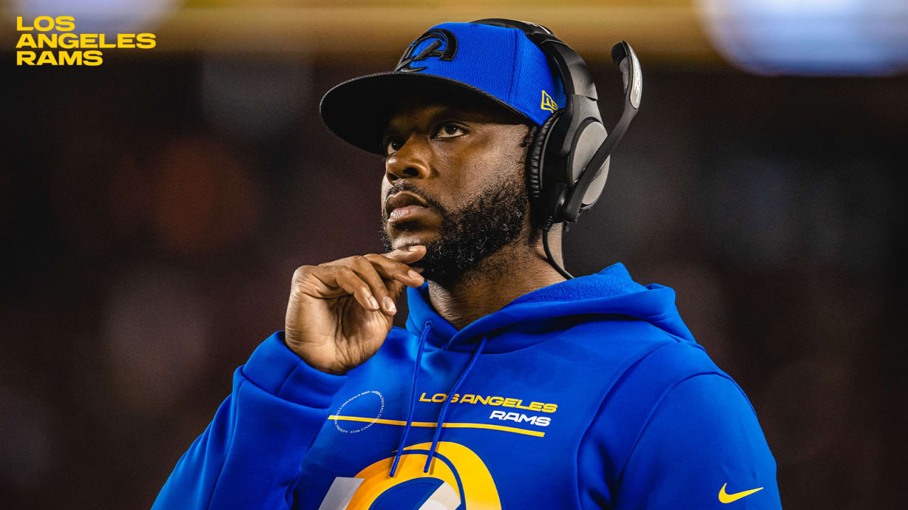 Rams assistant head coach/tight ends coach Thomas Brown and senior ...