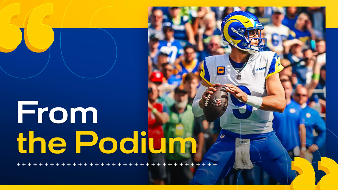 Los Angeles Rams vs. Seattle Seahawks From the Podium: Quarterback ...