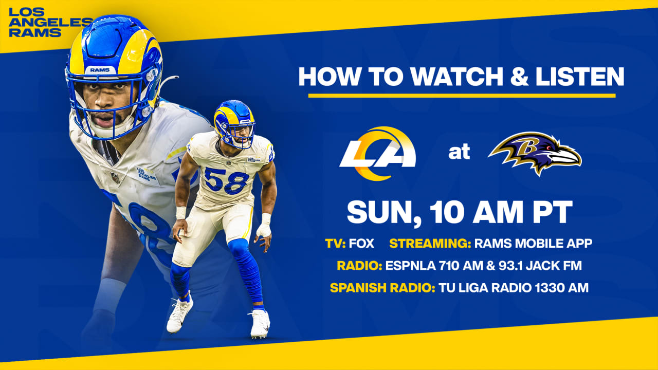 How to watch Rams at Ravens on January 2, 2022