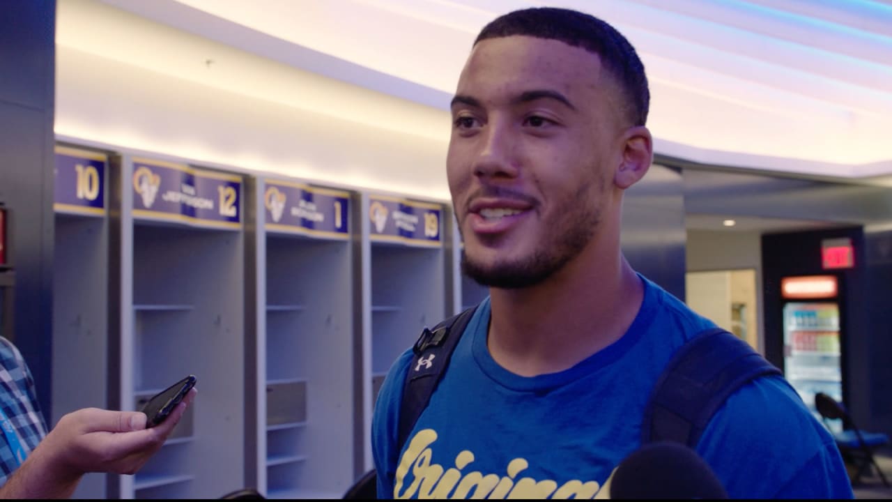 Los Angeles Rams wide receiver Lance McCutcheon locker room press ...