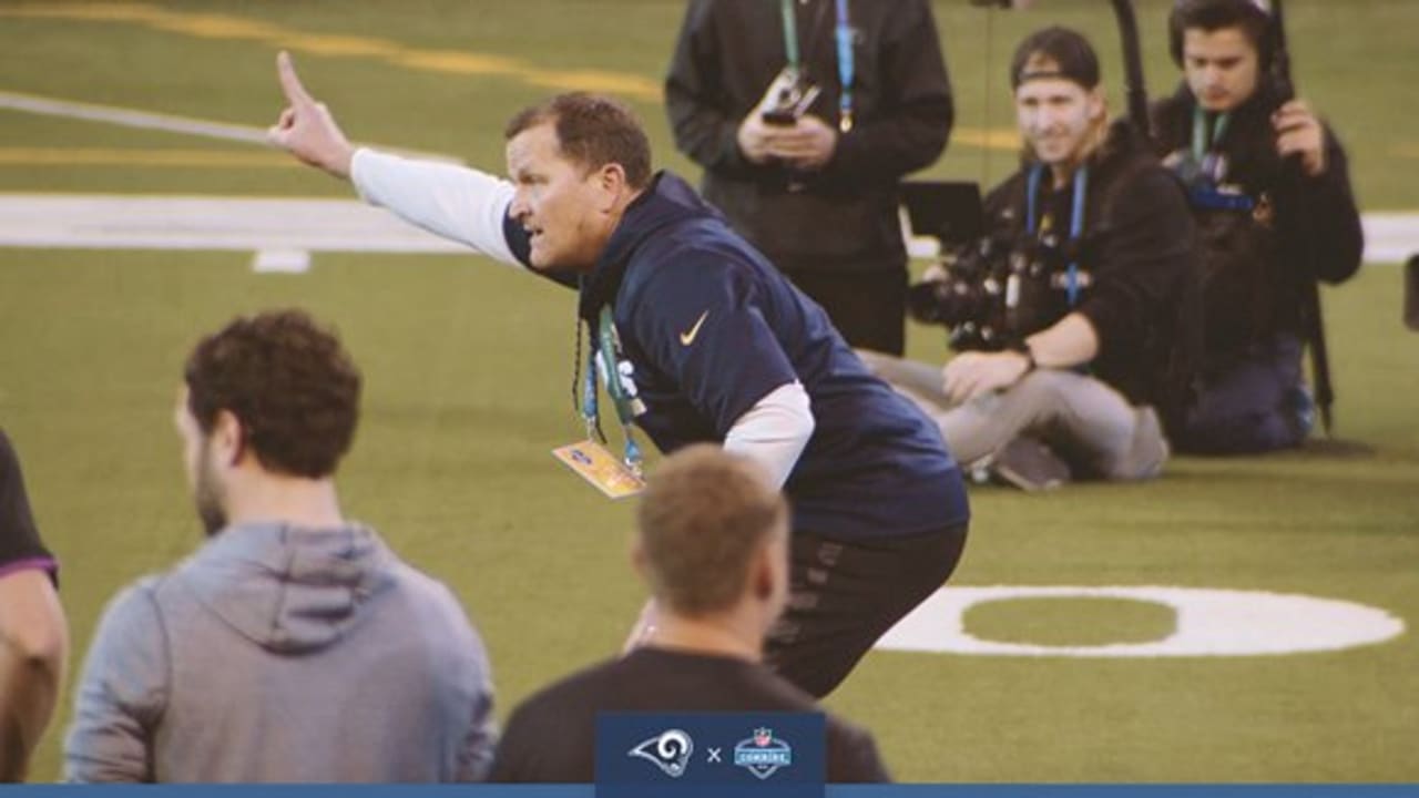 LB Coach Joe Barry On the Field at the NFL Combine