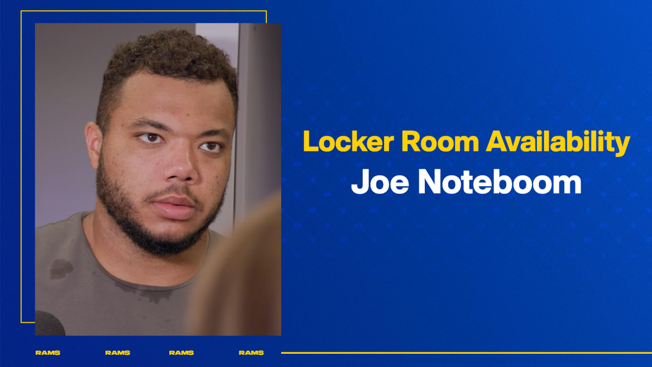 Los Angeles Rams offensive tackle Joe Noteboom reacts to Week 5 loss vs ...