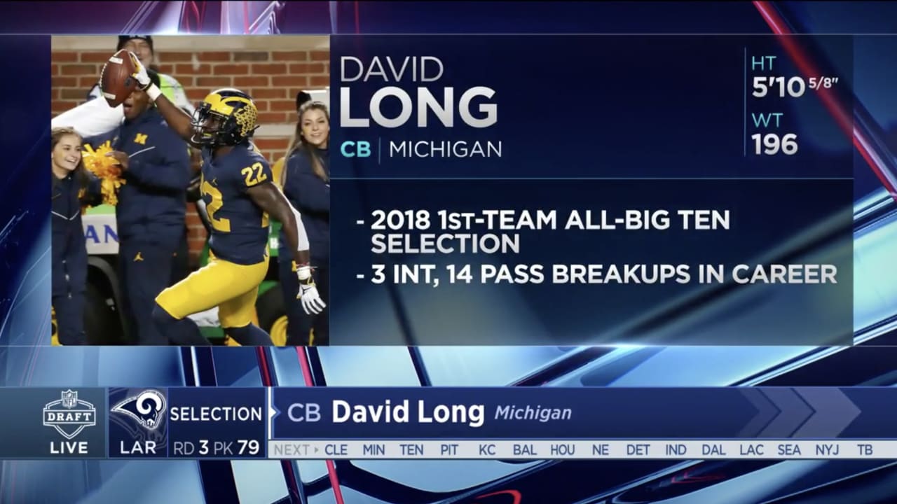 Rams select Michigan Wolverines cornerback David Long No. 79 in the ...