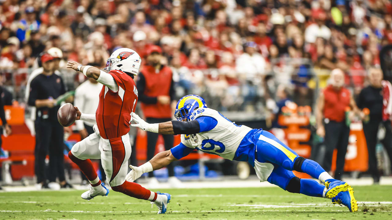 Los Angeles Rams defensive lineman Aaron Donald career sack number 100 ...