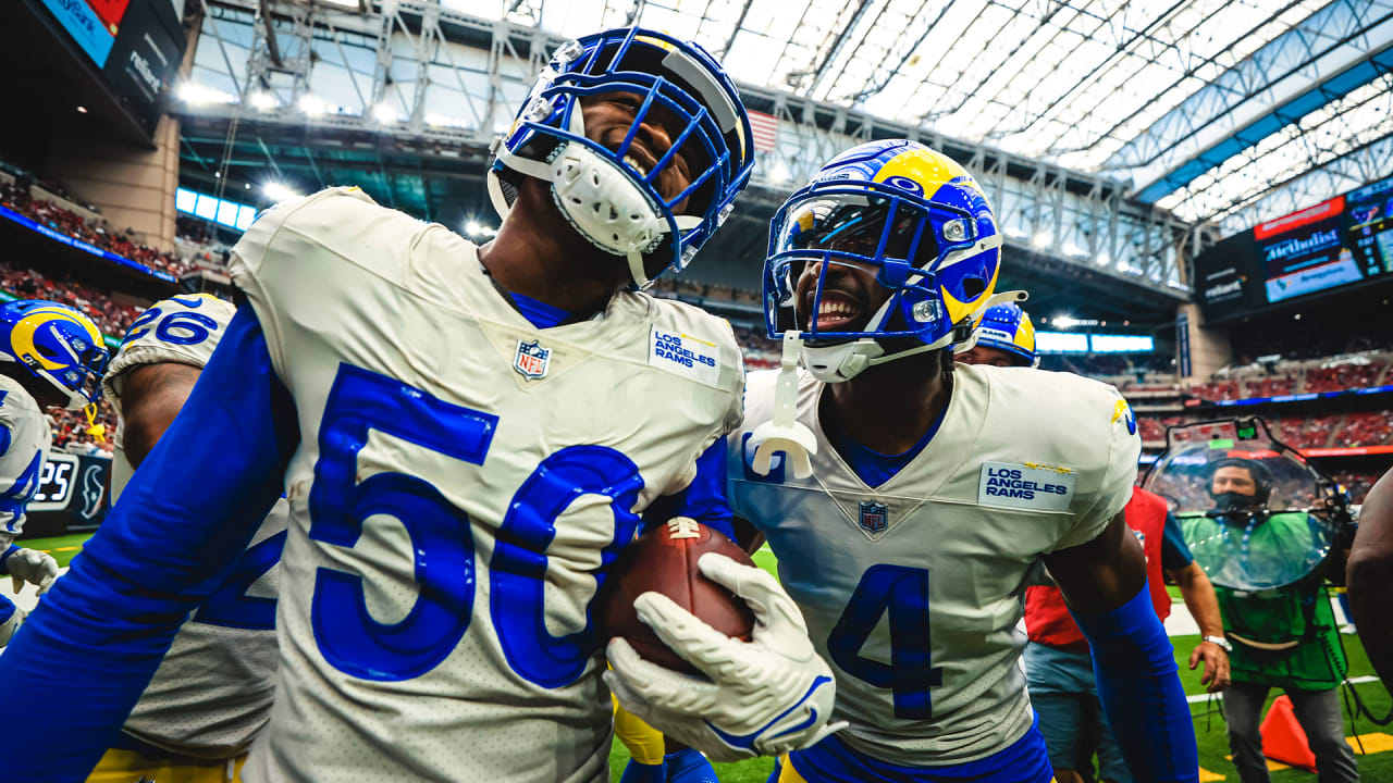 Highlights: Rams LB Ernest Jones jumps Texans QB Davis Mills' pass for ...