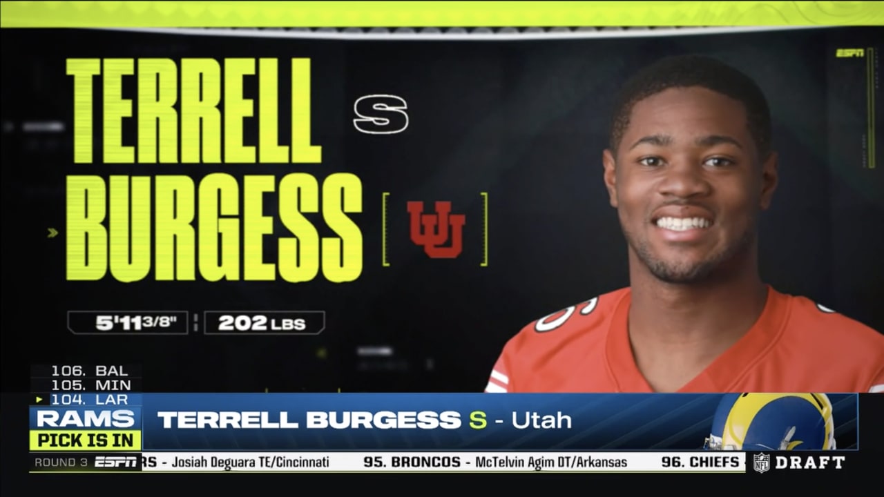 Rams select Utah safety Terrell Burgess with No. 104 pick in 2020 draft