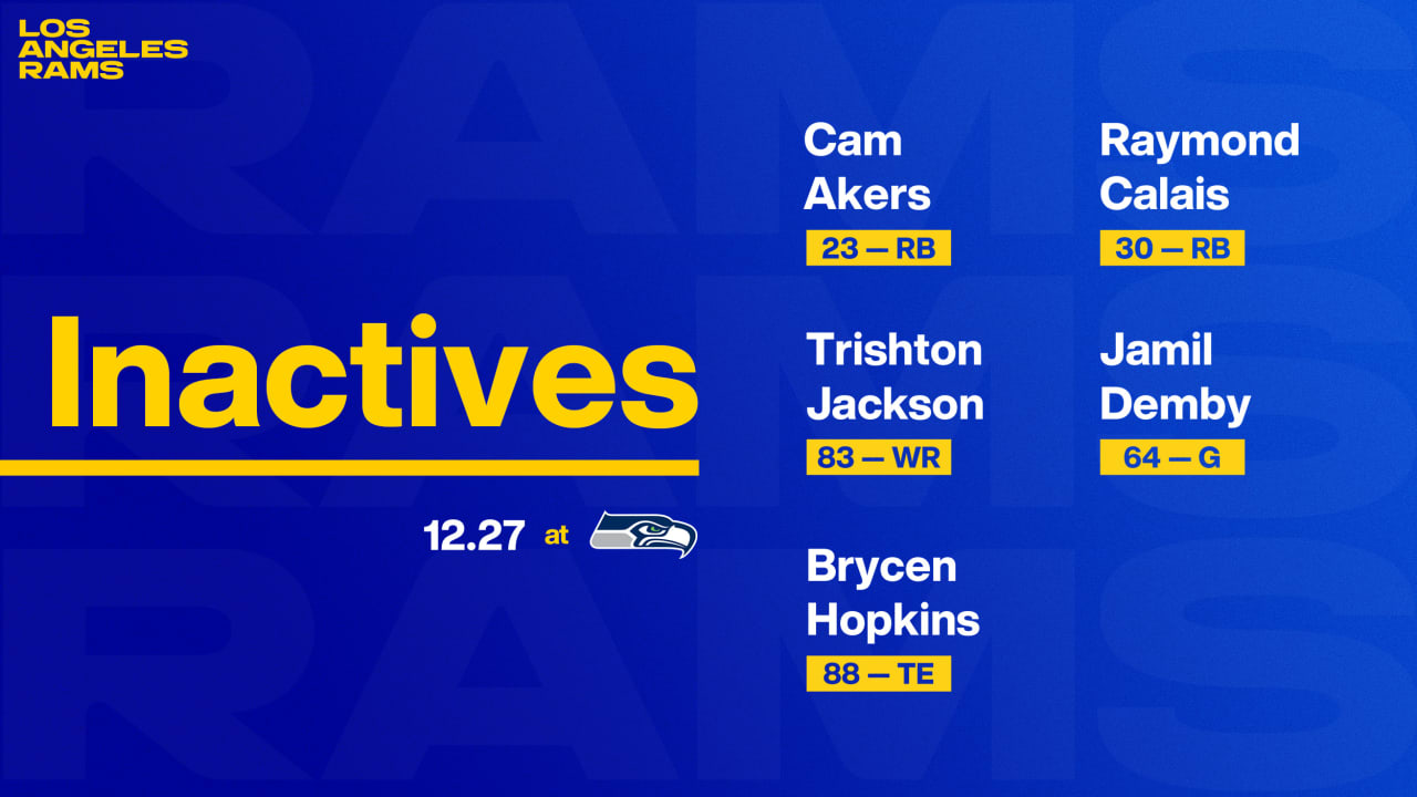 Rams running back Cam Akers and guard Jamil Demby inactive for Week 16 ...