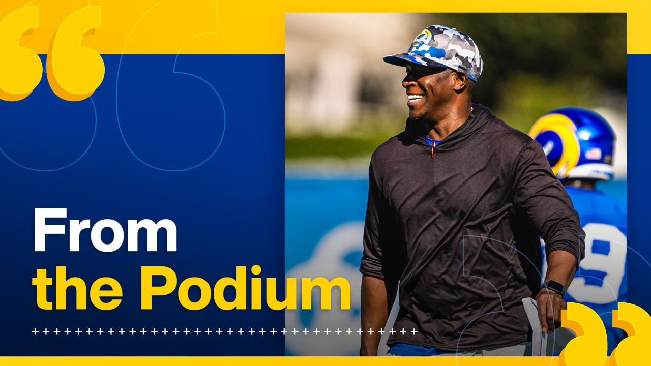 From the Podium: Rams defensive coordinator Raheem Morris, offensive ...
