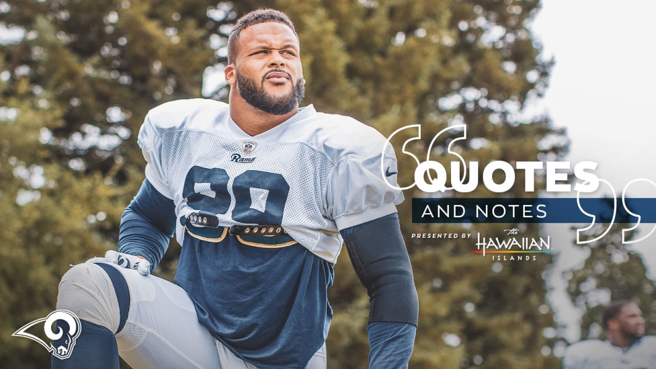 Quotes & Notes 8/8: Aaron Donald views Rams' second joint practice with ...