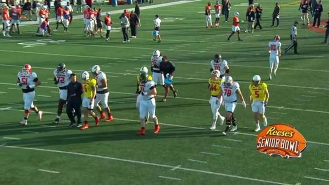 Teams Run Drills at Final Practice of Senior Bowl