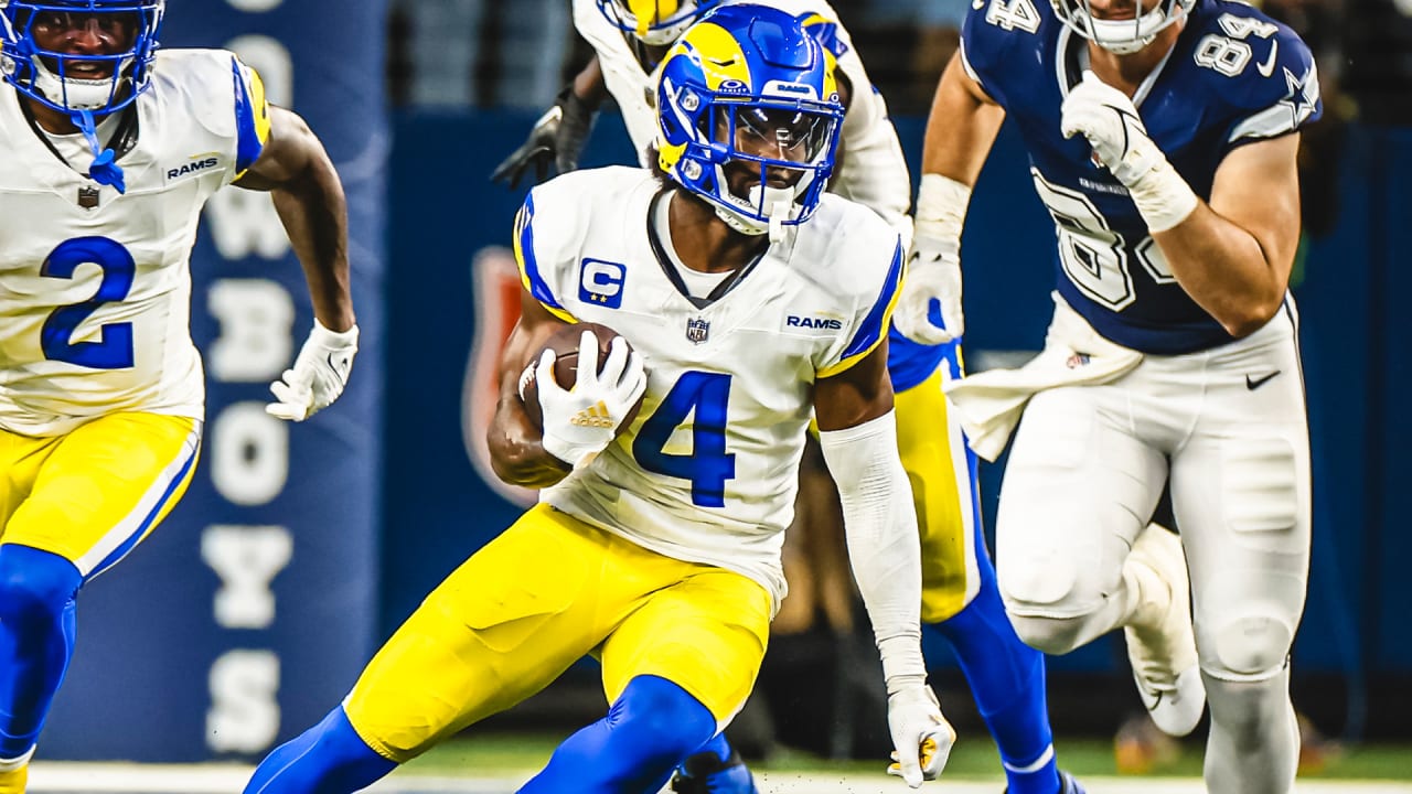 Los Angeles Rams safety Jordan Fuller intercepts a tipped ball in the ...