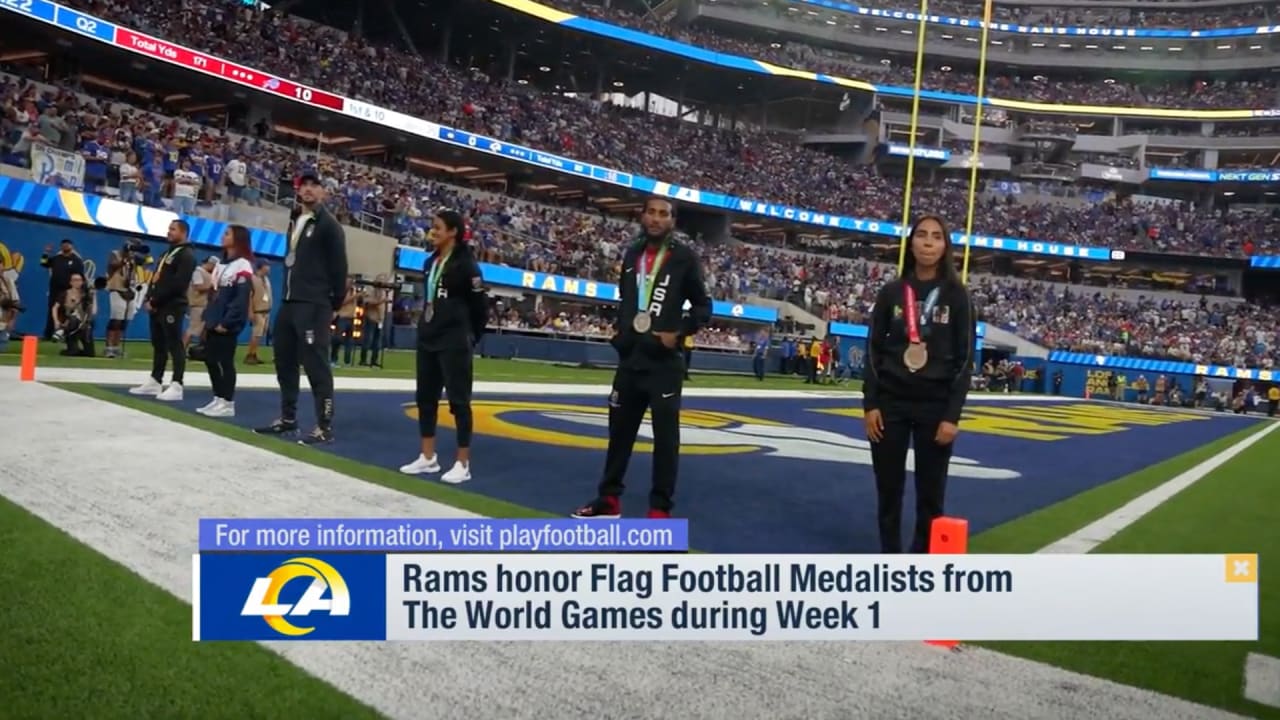 The Los Angeles Rams honored flag football medalists from The World ...