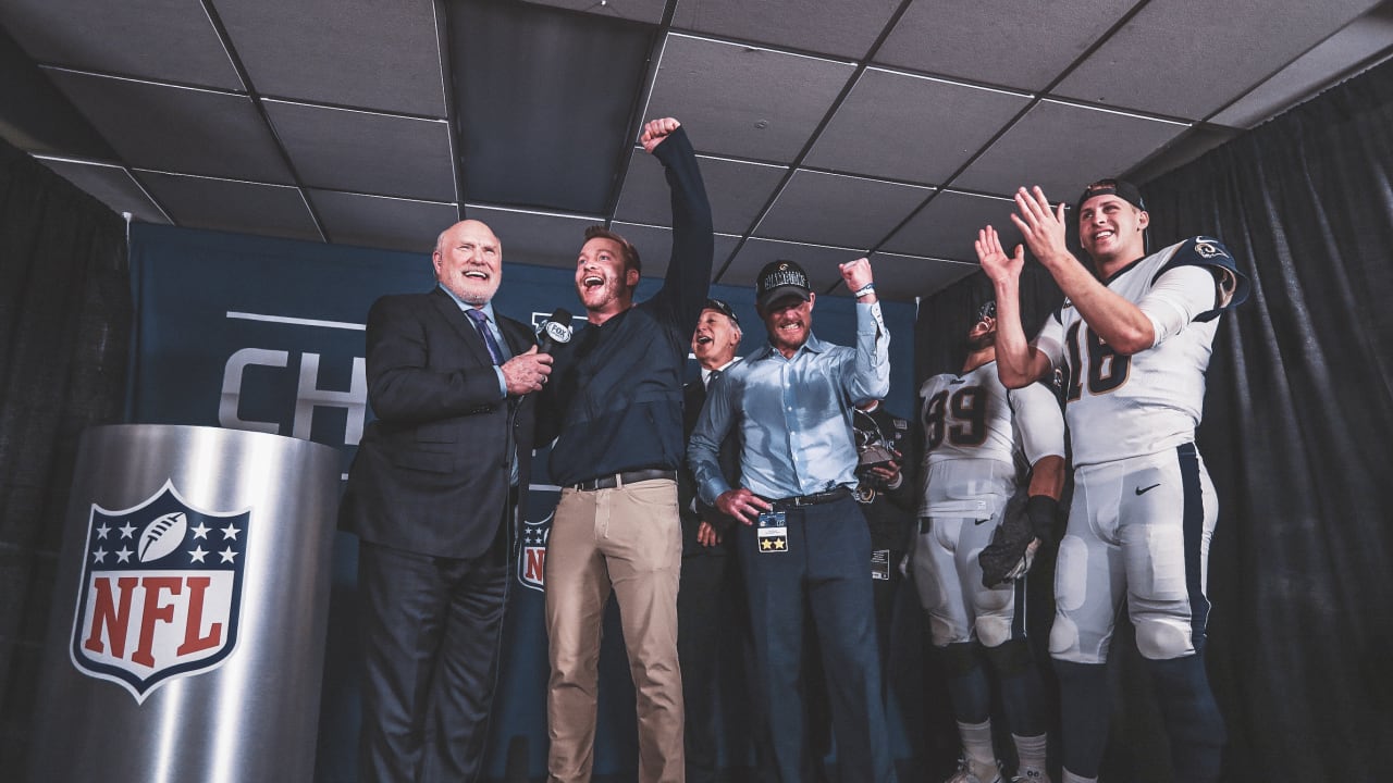 NFC Championship trophy celebration
