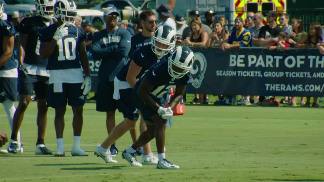 Brandin Cooks Catches a Deep Pass From Jared Goff