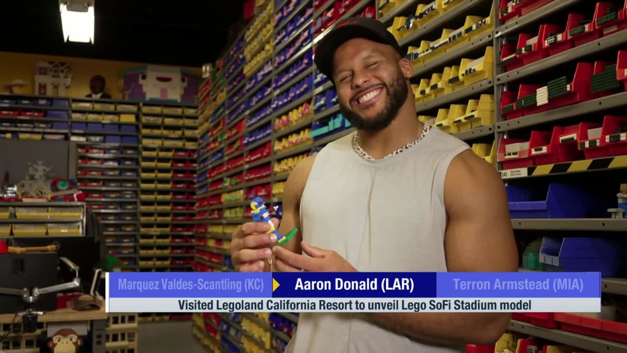 Los Angeles Rams DL Aaron Donald helps unveil Lego SoFi Stadium model ...