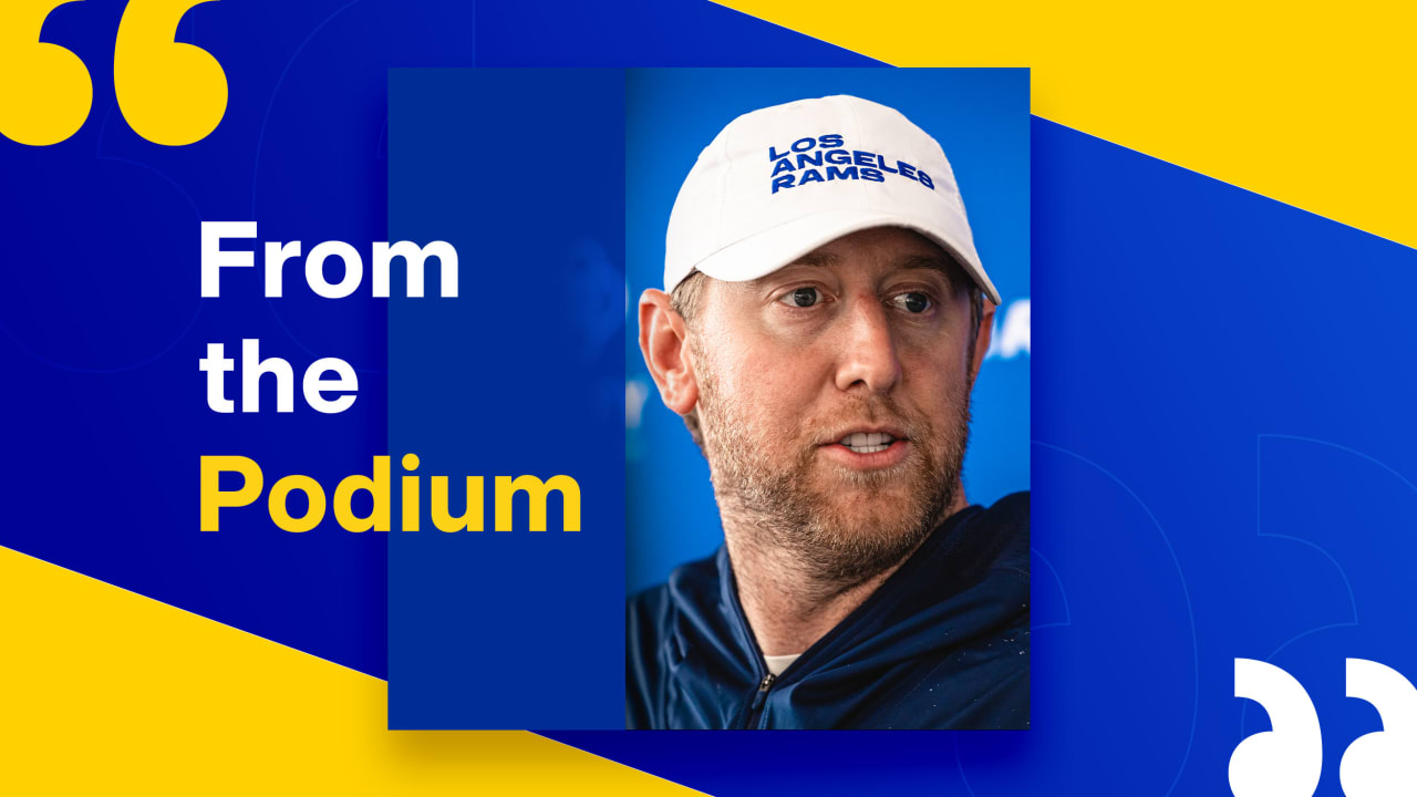 From the Podium: Rams defensive coordinator Raheem Morris and offensive ...