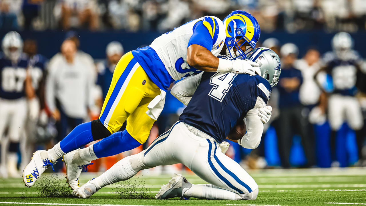 Los Angeles Rams defensive lineman Aaron Donald sacks Cowboys ...