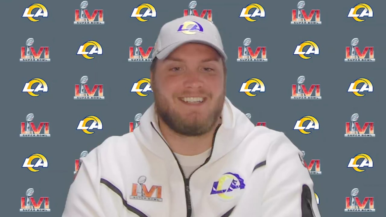 Super Bowl LVI Press Conferences: Los Angeles Rams offensive lineman ...