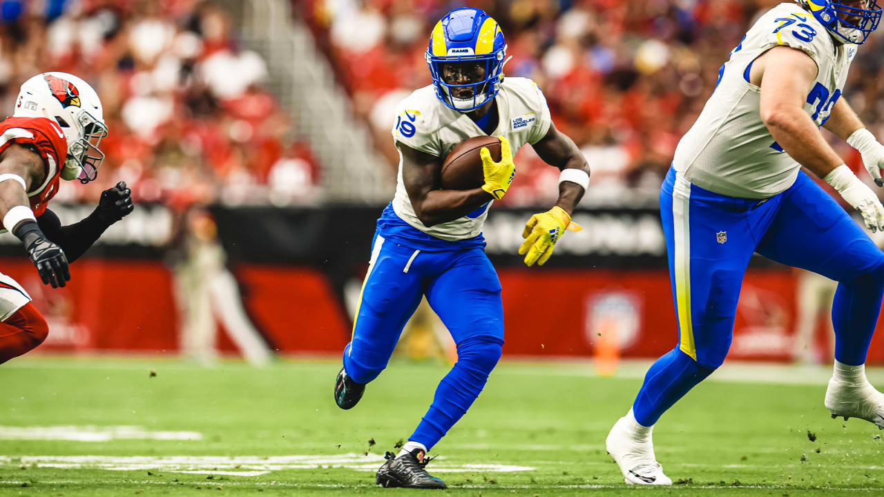 Los Angeles Rams wide receiver Brandon Powell bursts for a 16-yard gain ...